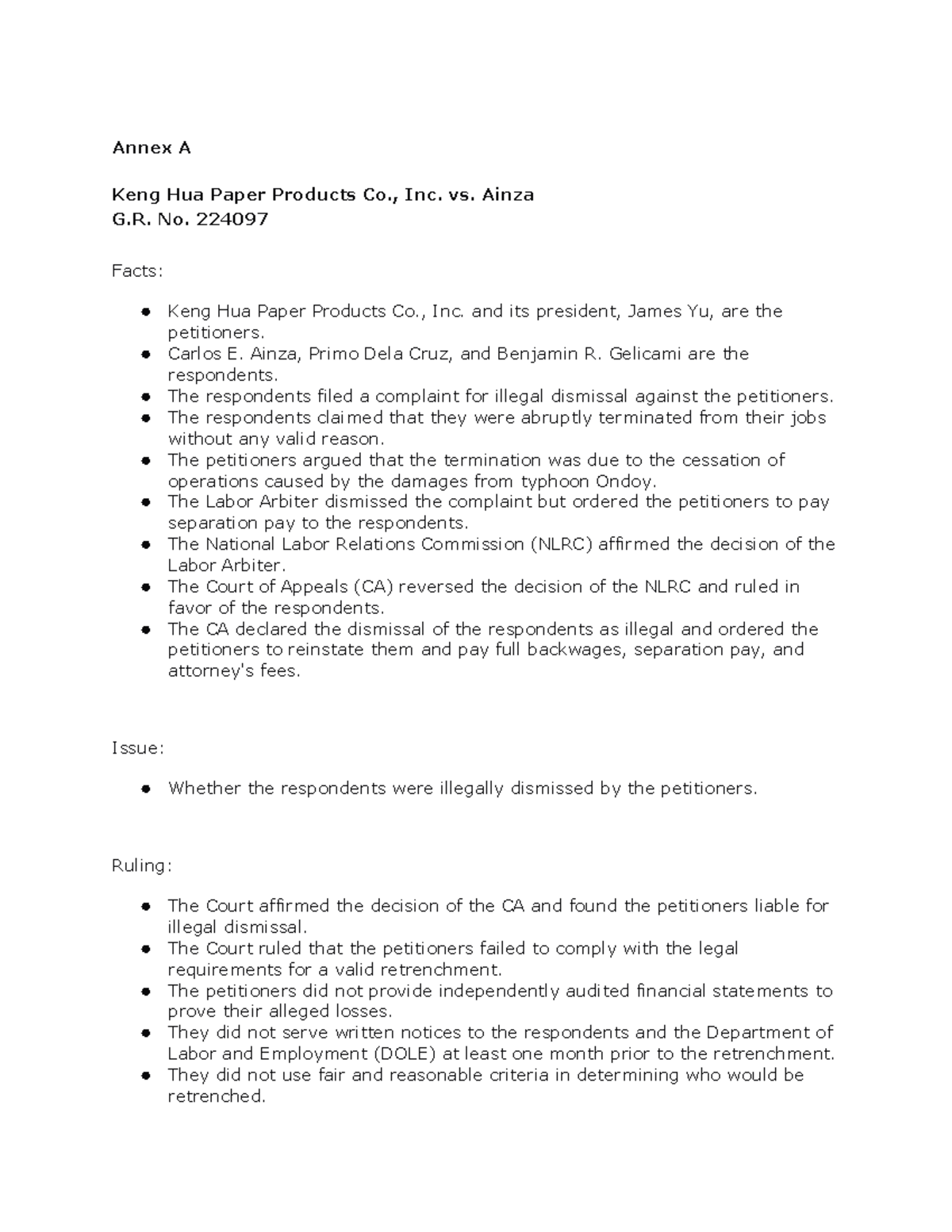 Case Digests Leg Res - LegRes cases - Annex A Keng Hua Paper Products ...