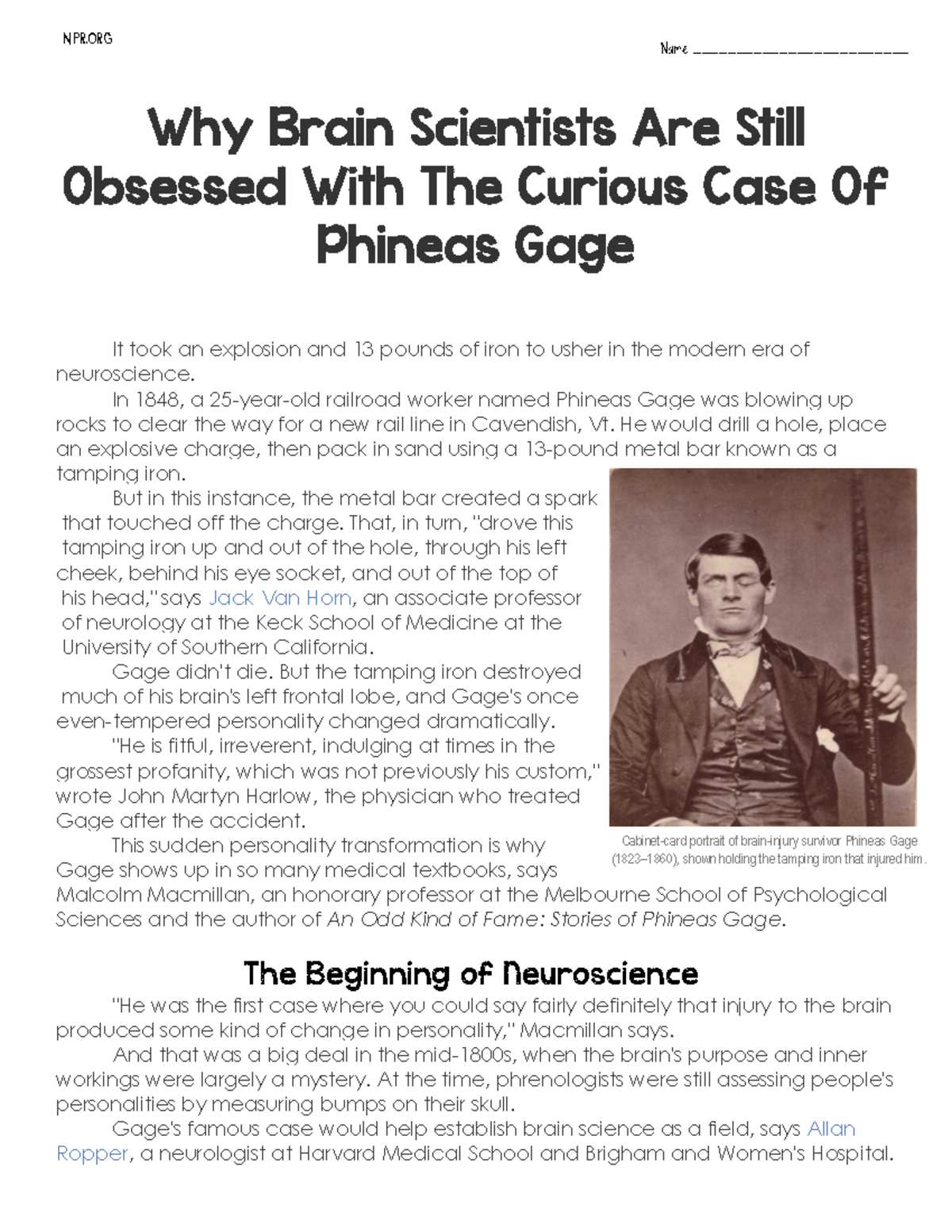 Phineas Gage-1 - Why Brain Scientists Are Still Obsessed With The ...