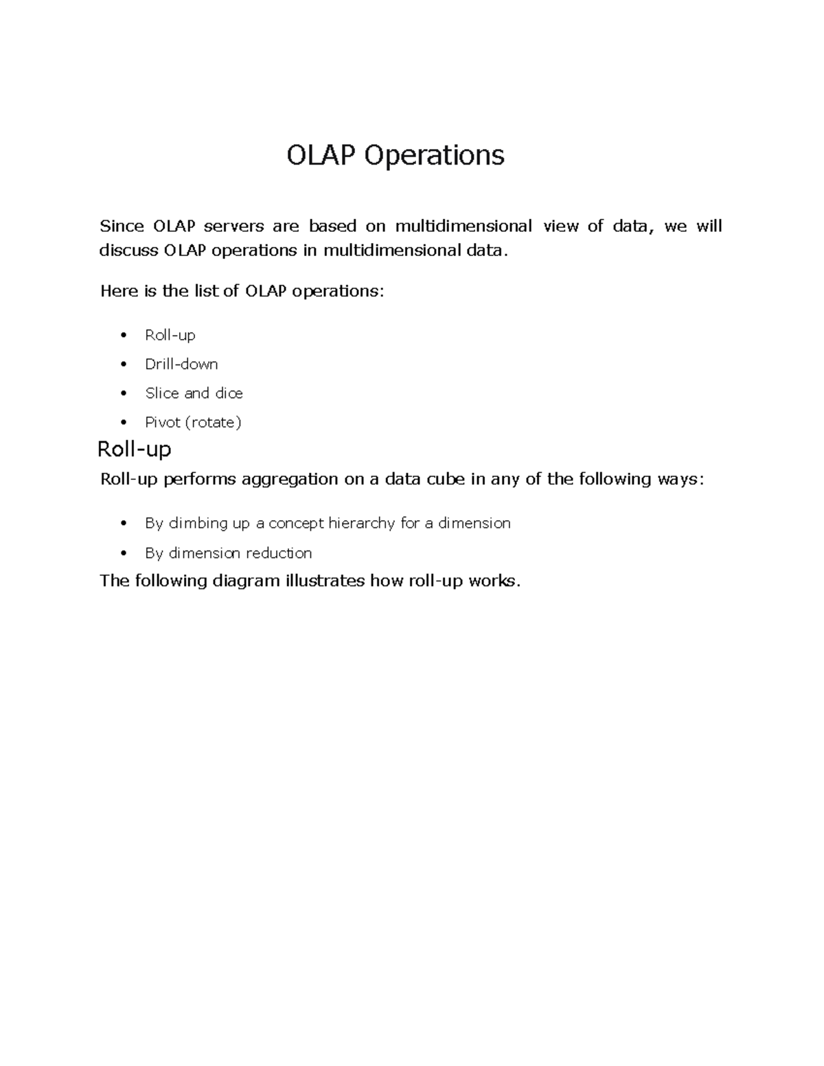 OLAP operations Unit 2 - OLAP Operations Since OLAP servers are based ...