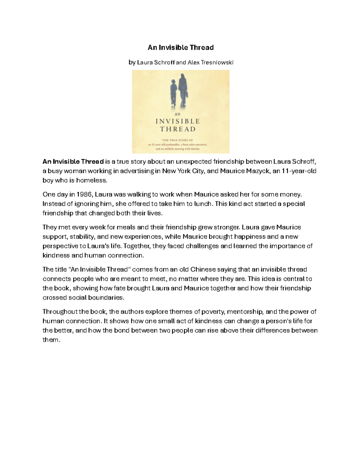 An Invisible Thread - Intro & Summary - An Invisible Thread by Laura ...