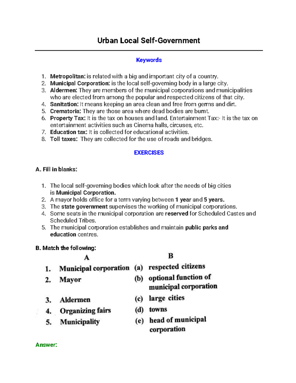 Urban Local Self Government - ncertbooksolutions Urban Local Self ...