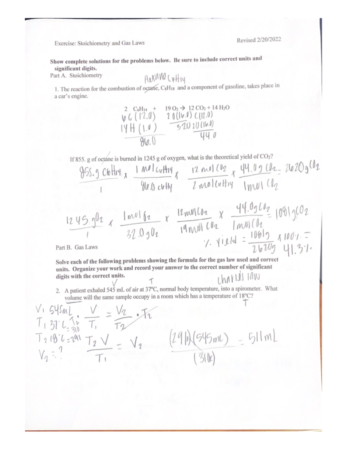 Scanned Documents - Stoichiometry and Gas Laws - CHM-105 - Studocu