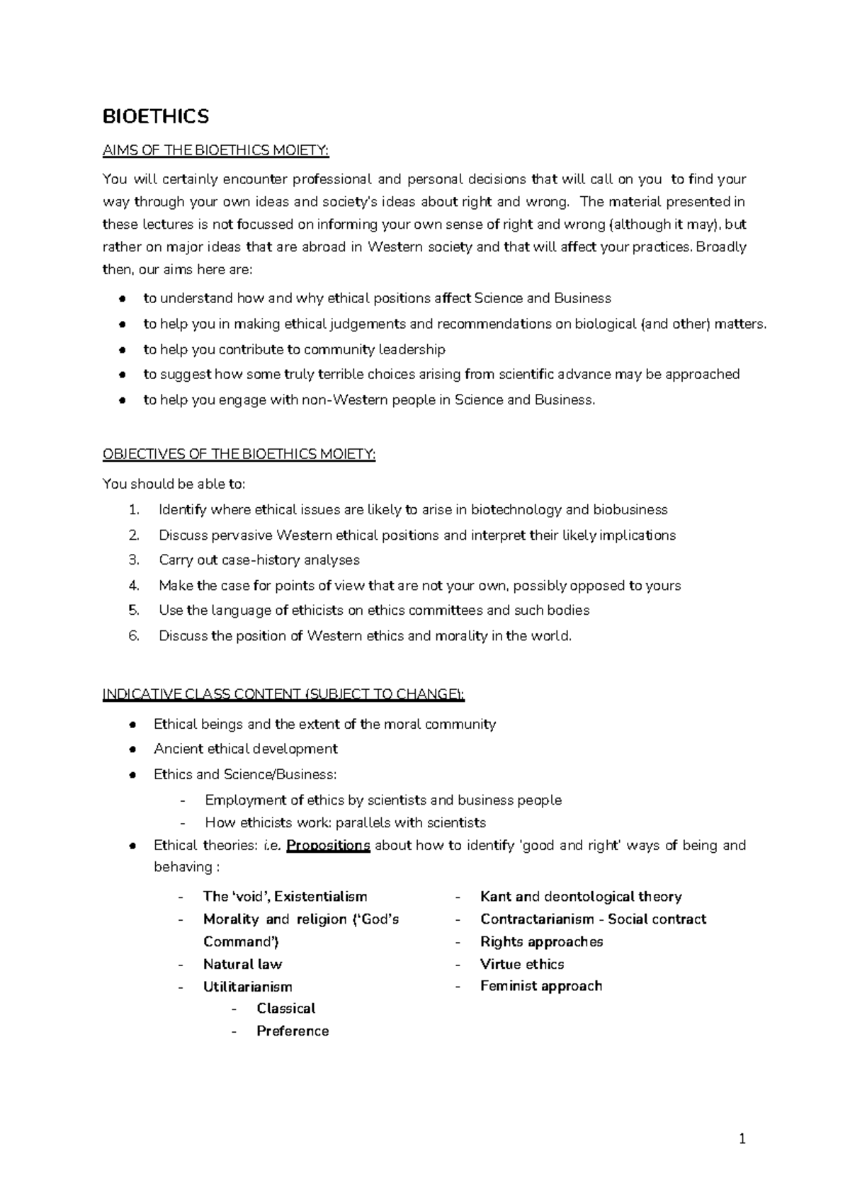 Bioethics Workshop - Bioethics & Biotechnology - Maynooth University ...