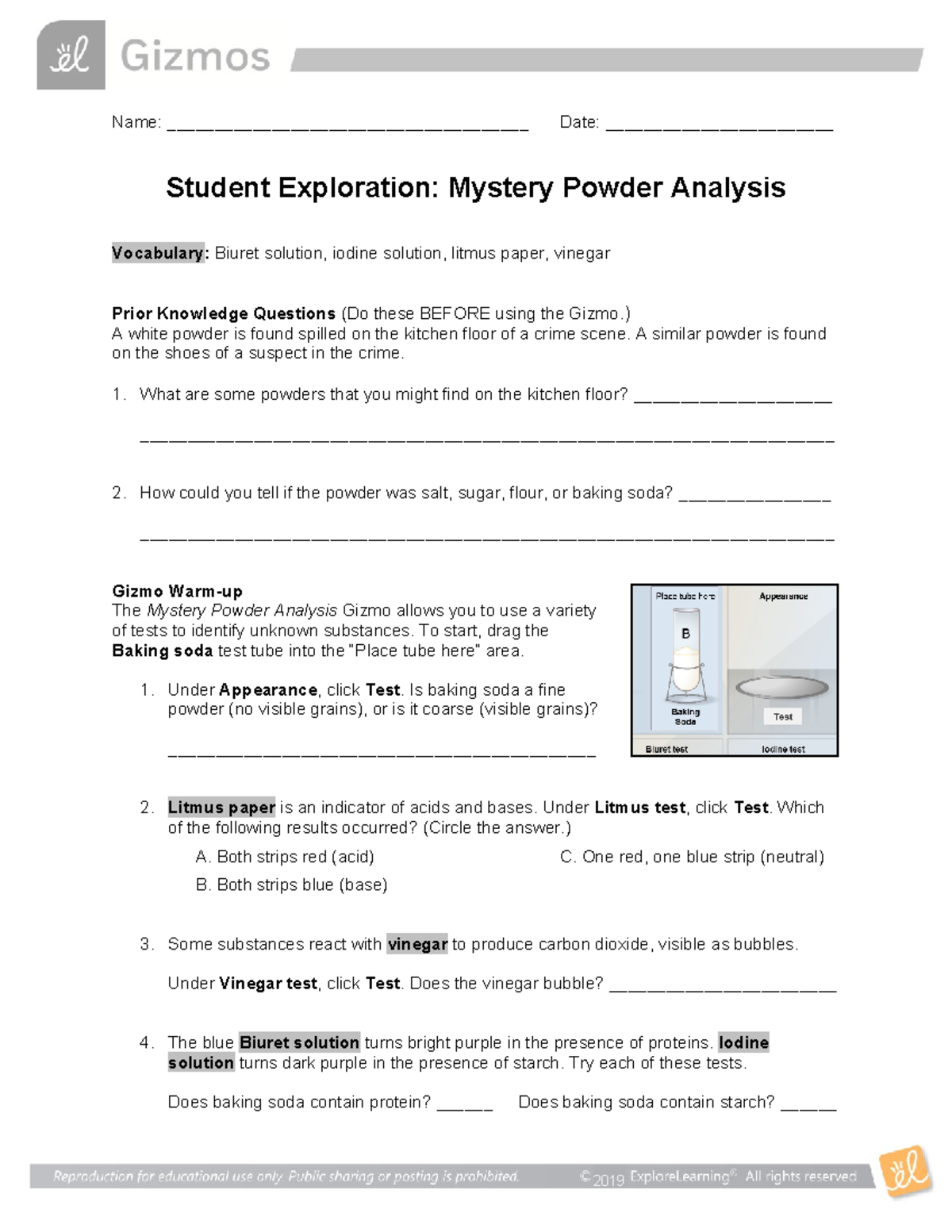 Mystery Powder SE 3 - Summary Introduction to Earth Science - Name ...