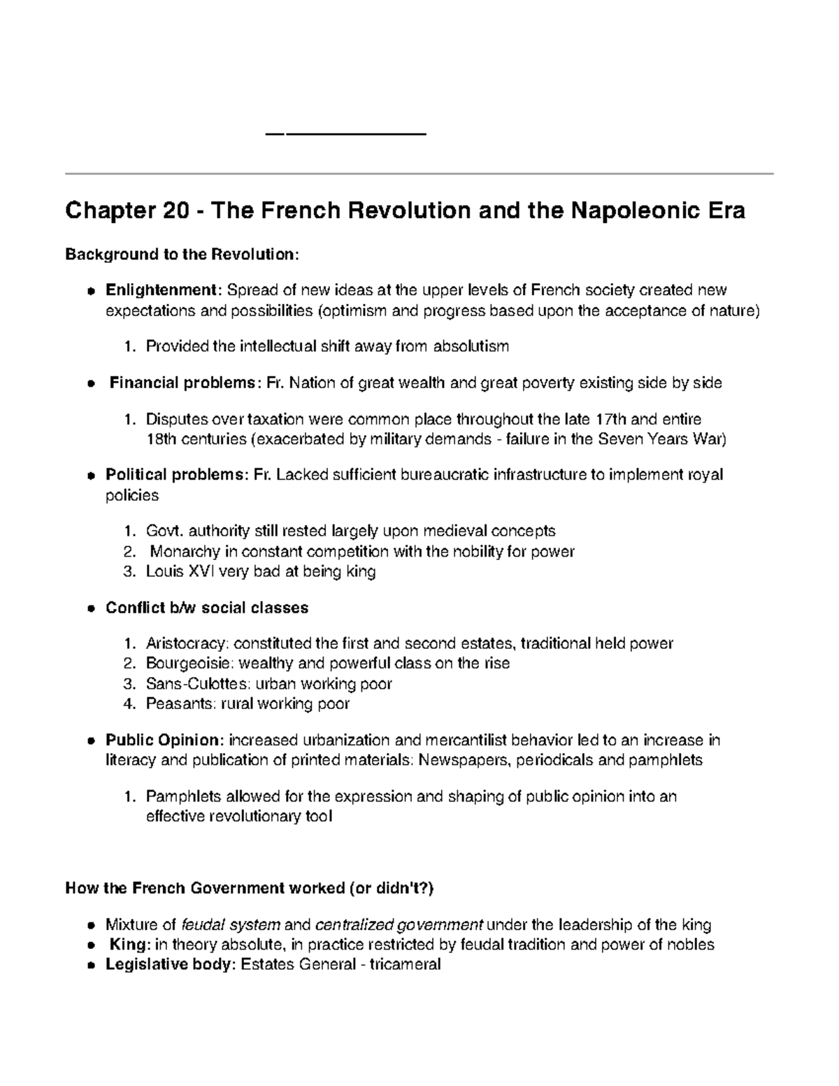 Chapter 20 - The French Revolution and the Napoleonic Era - Nation of ...
