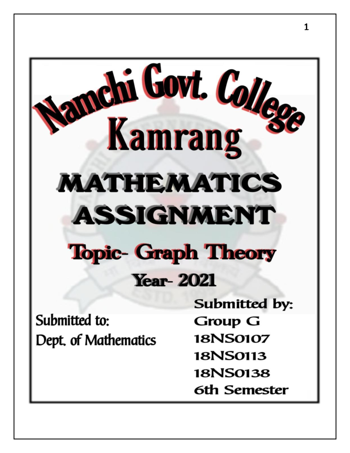 Mathematics 8 - It is useful - Acknowledgement Graph Theory ...