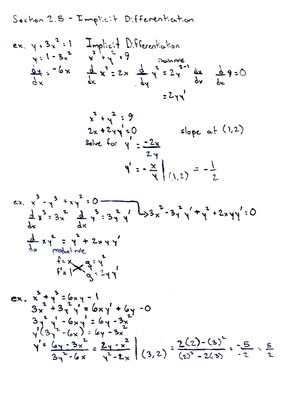 Section 2.1 Notes - Calc I. Section 2. The Derivative and The Tangent ...