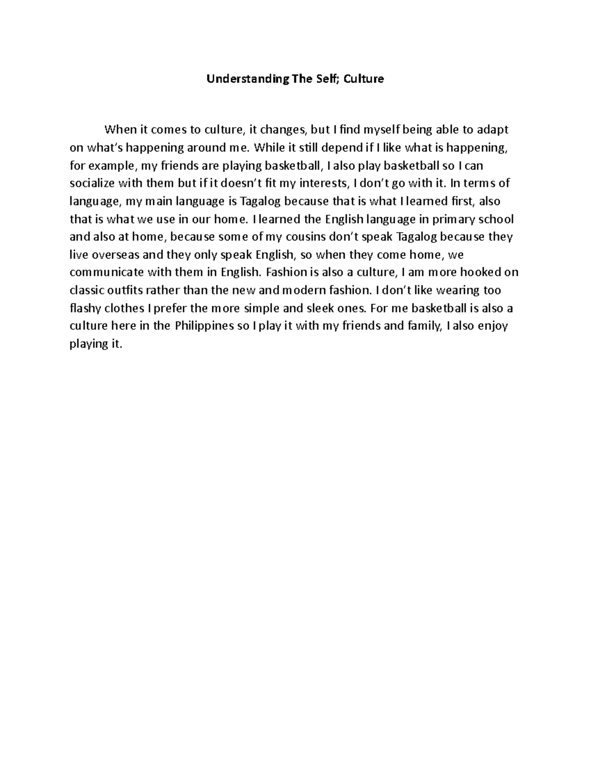 Understanding the self; culture - Understanding The Self; Culture When ...