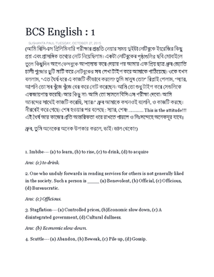 45th BCS Eng. Preliminary Suggestion - (Suggested according to the new the syllabus (English ...