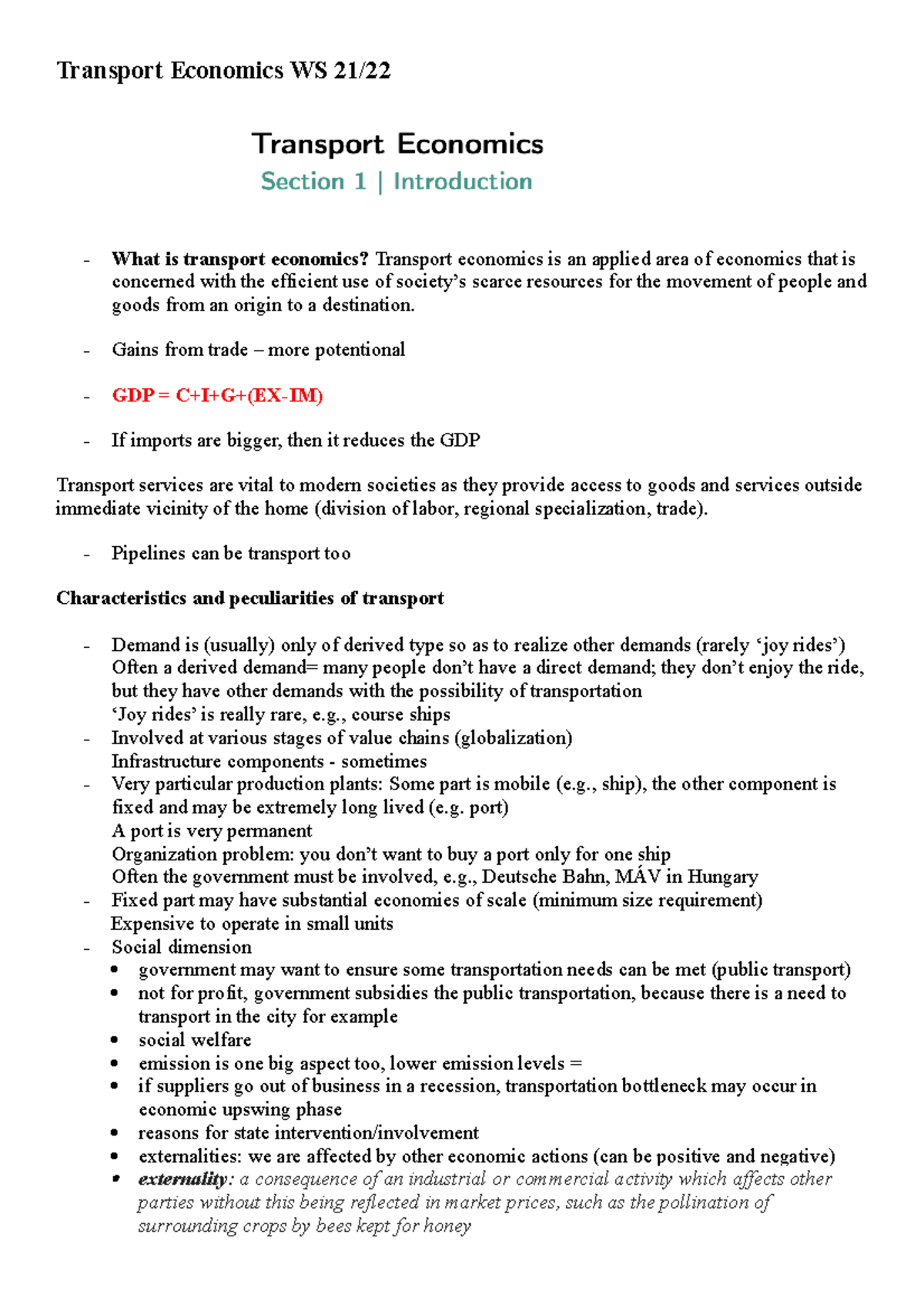Transport Economics WS 21 - Gains from trade – more potentional - GDP ...