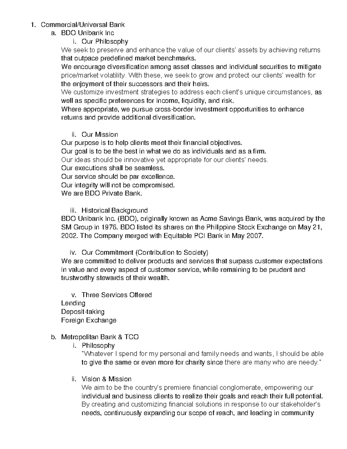 Banks in the Philippines, their Missions & Visions, Core Values ...