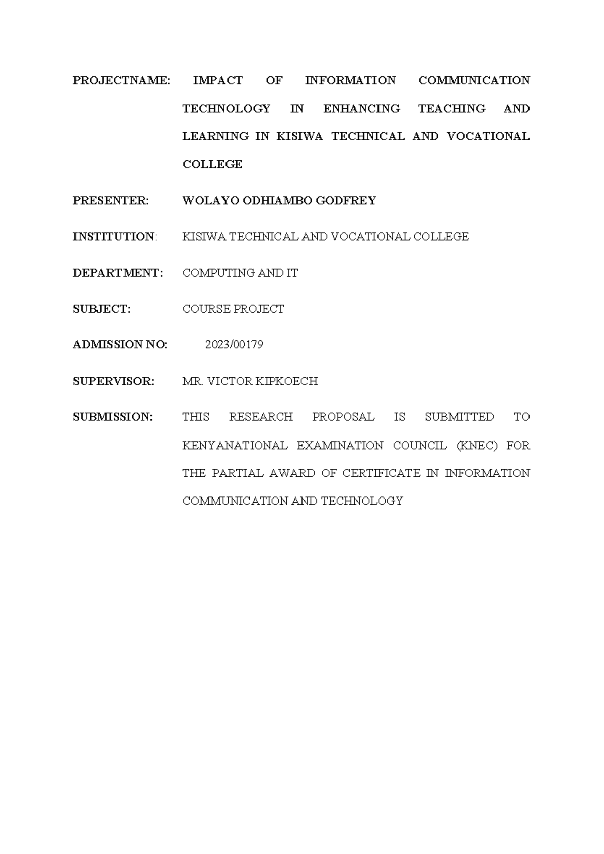 Goddy'S Course Project - PROJECTNAME: IMPACT OF INFORMATION ...