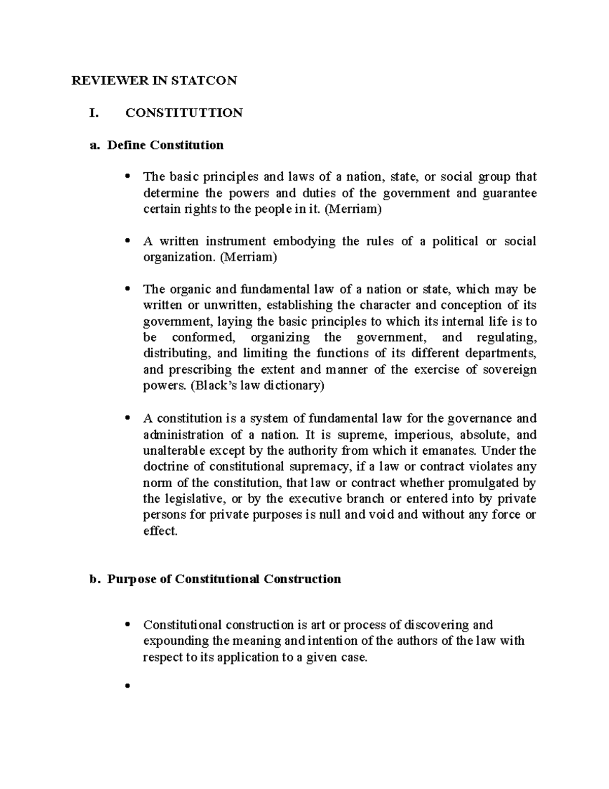 Reviewer IN Statcon - Statutory Construction - REVIEWER IN STATCON I ...