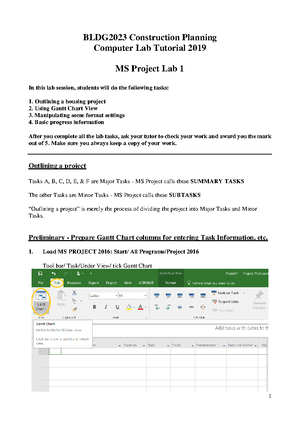 W2 Tutorial 1 - CPM Questions + Answers - BLDG2023 Construction ...