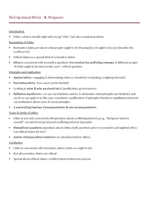 Summaries of the book The Elements of Moral Philosophy from James - The ...