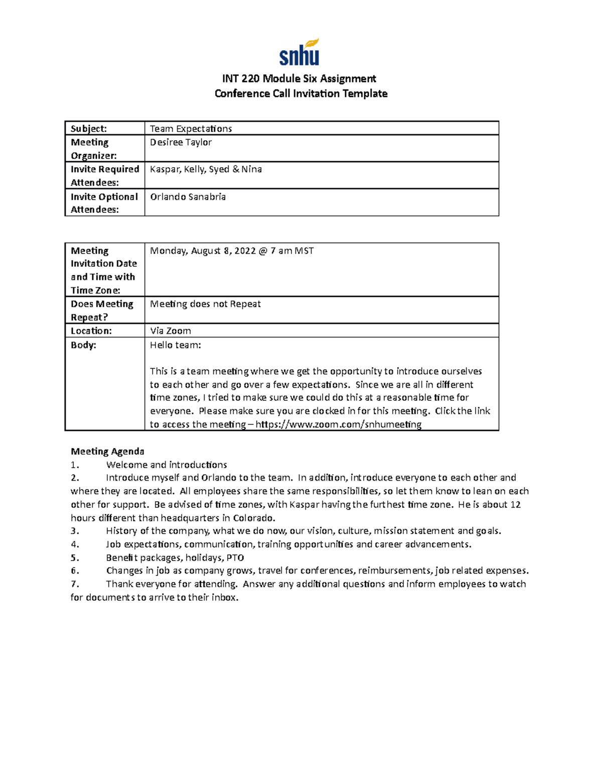 INT 220 Conference Call Invitation Template - INT 220 Module Six ...