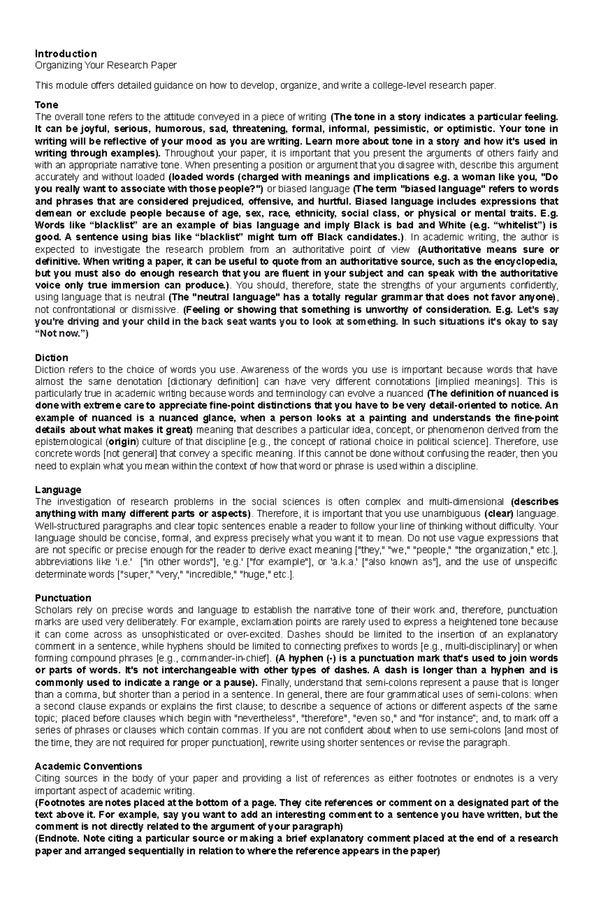 Evidence-Based Reasoning - Introduction Organizing Your Research Paper ...