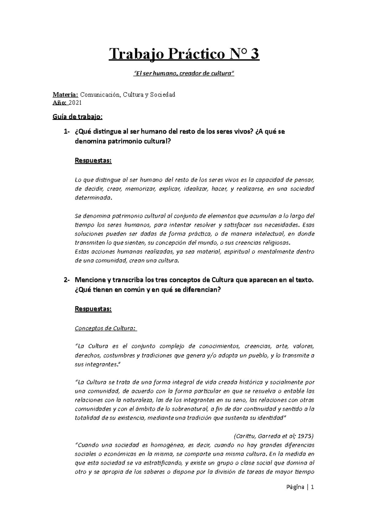 Trabajo Práctico n°3 de Comunicación, Cultura y Sociedad - Trabajo ...