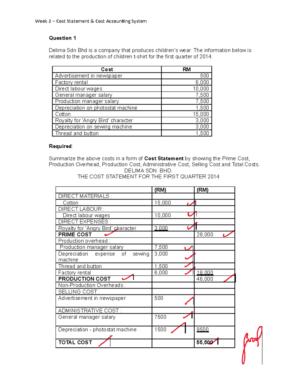 Amirkuzairi WEEK2 MAF151 - Week 2 – Cost Statement & Cost Accounting ...