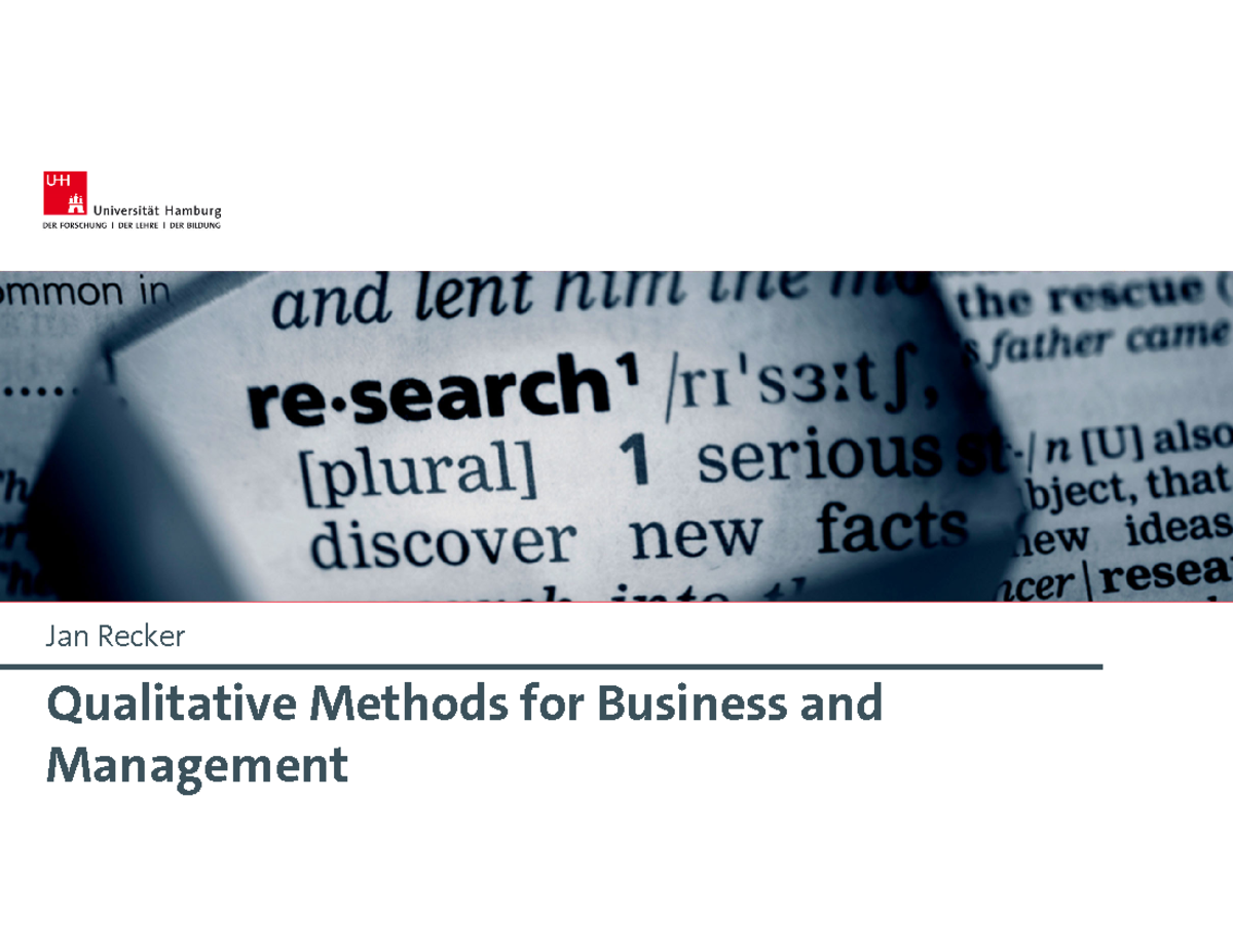 Session 4 - Vorlesungsfolien - Jan Recker Qualitative Methods for ...