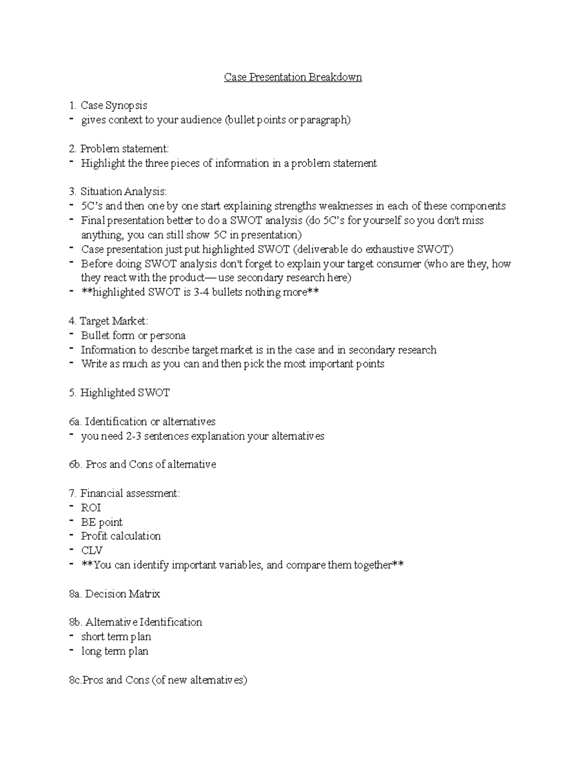 Case Presentation Breakdown - Case Synopsis - gives context to your ...
