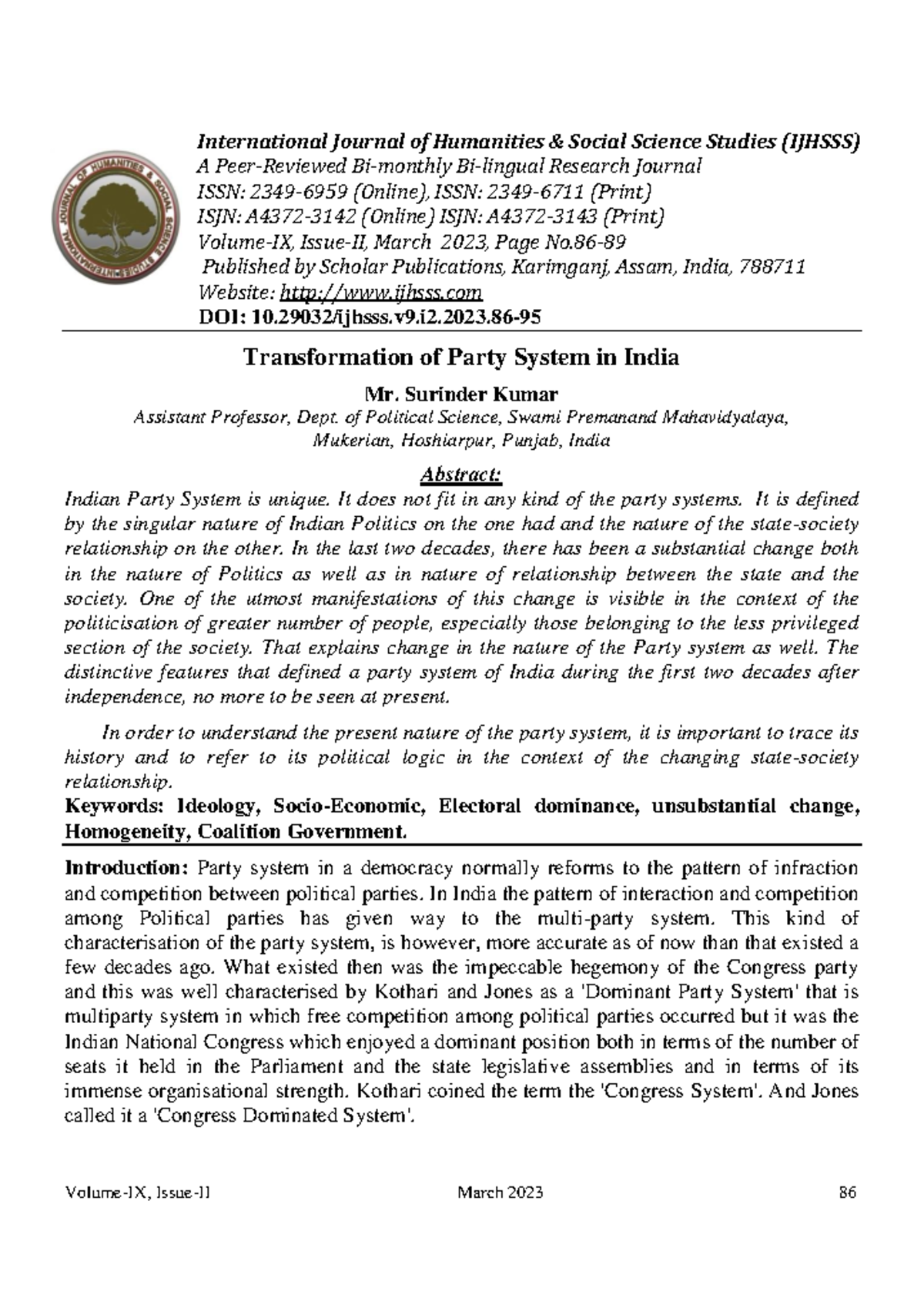 11 - Political science project - International Journal of Humanities ...