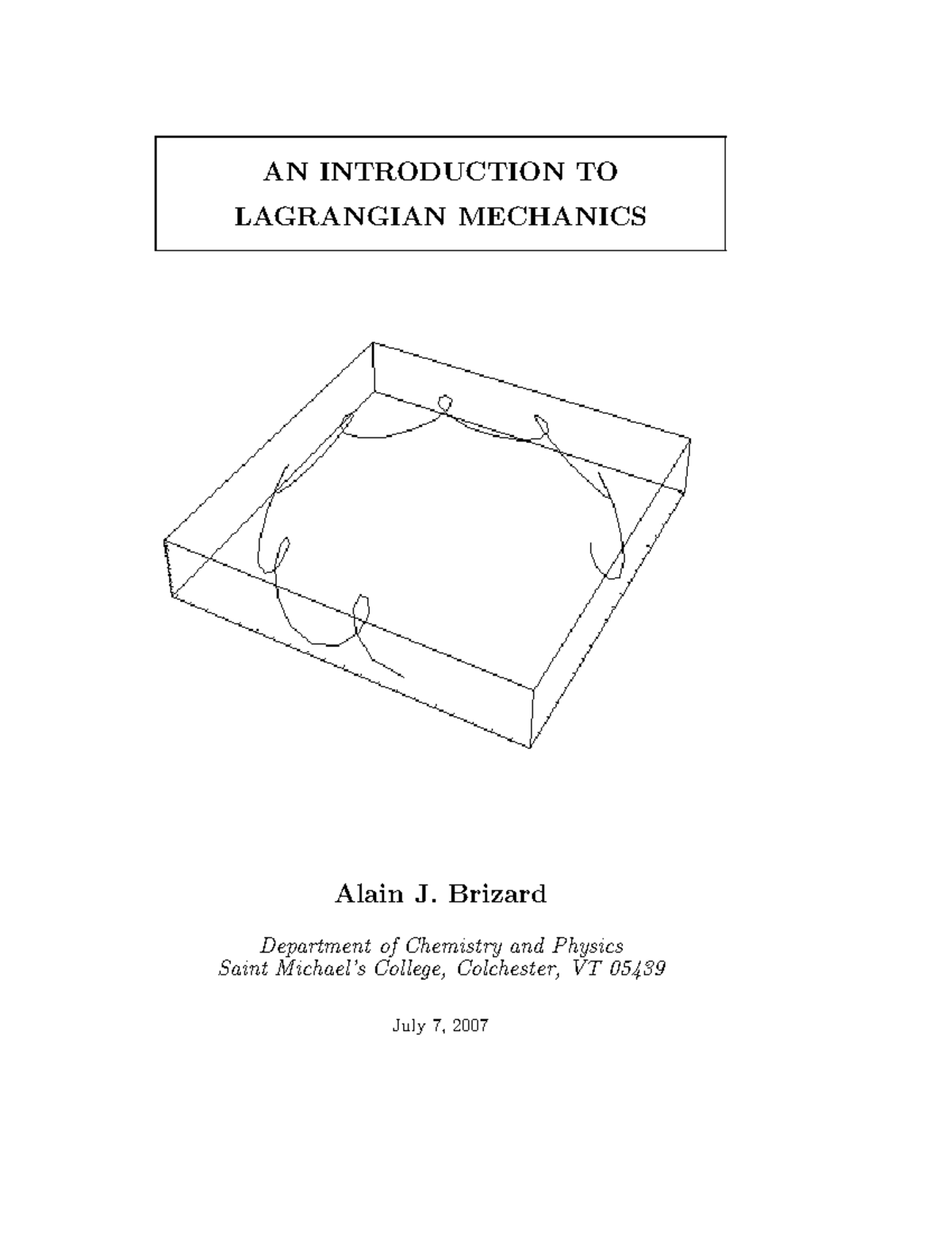 Alain J. Brizard - Lecture notes on classical mechanics 5 - AN ...