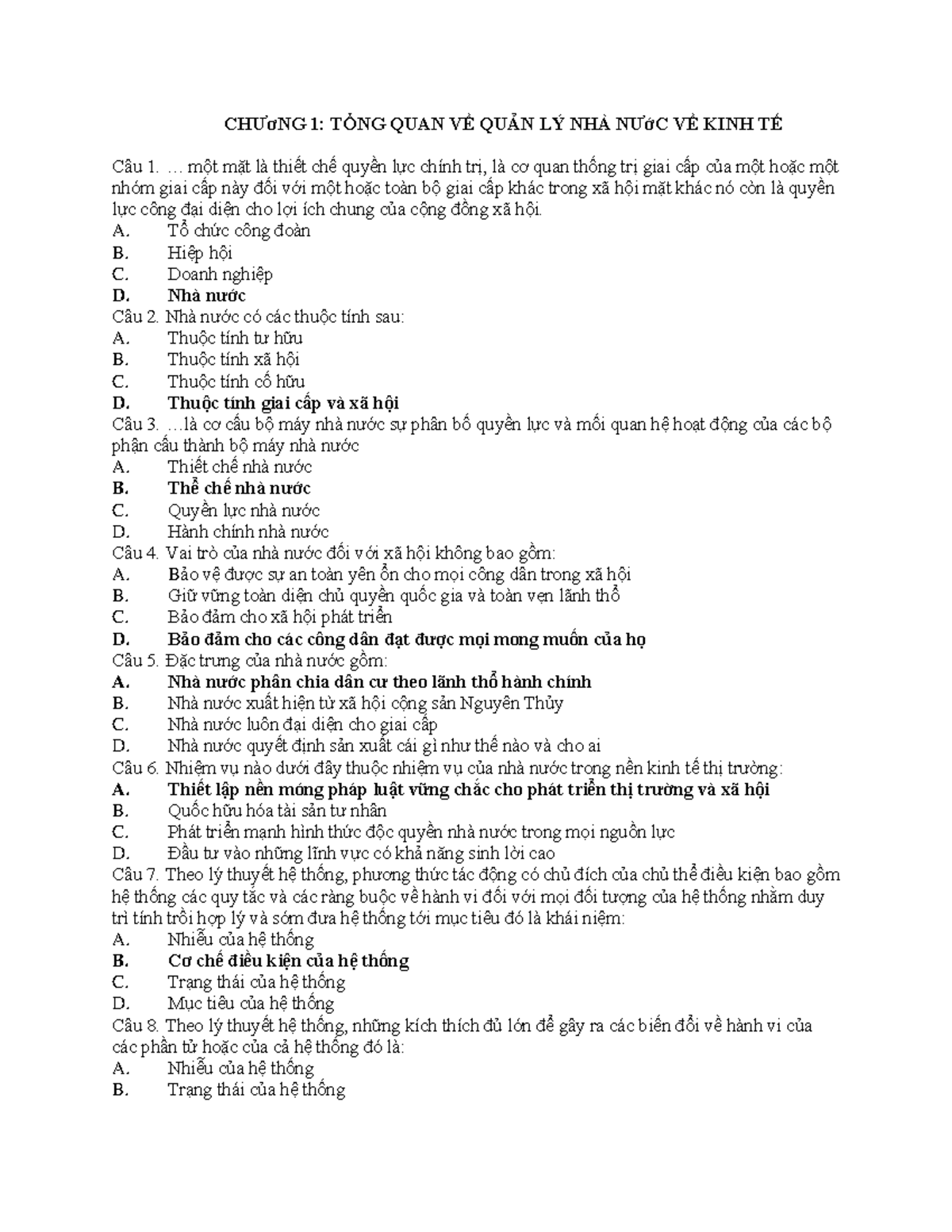QLNN - KHÁCH HNFG - CHƯơNG 1: TỔNG QUAN VỀ QUẢN LÝ NHÀ NƯớC VỀ KINH TẾ ...