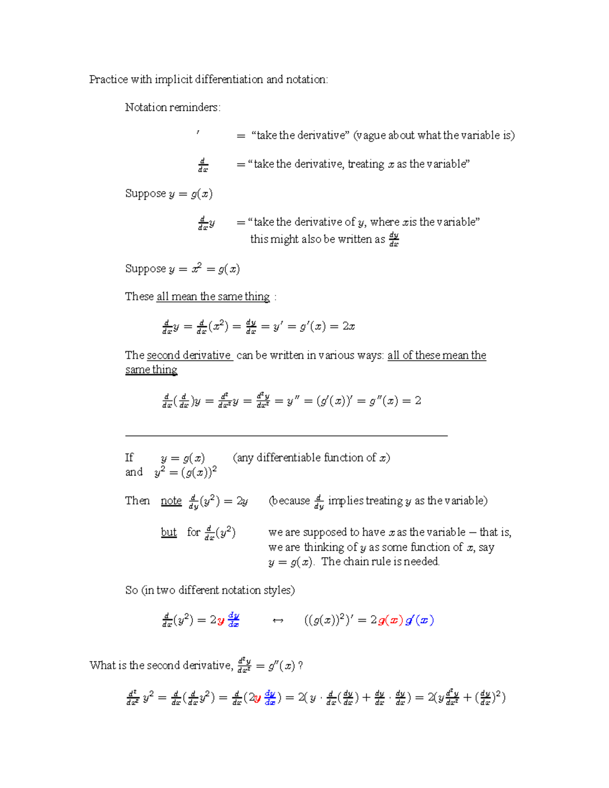 Fall 2016 Lecture 16 - Practice with implicit differentiation and ...