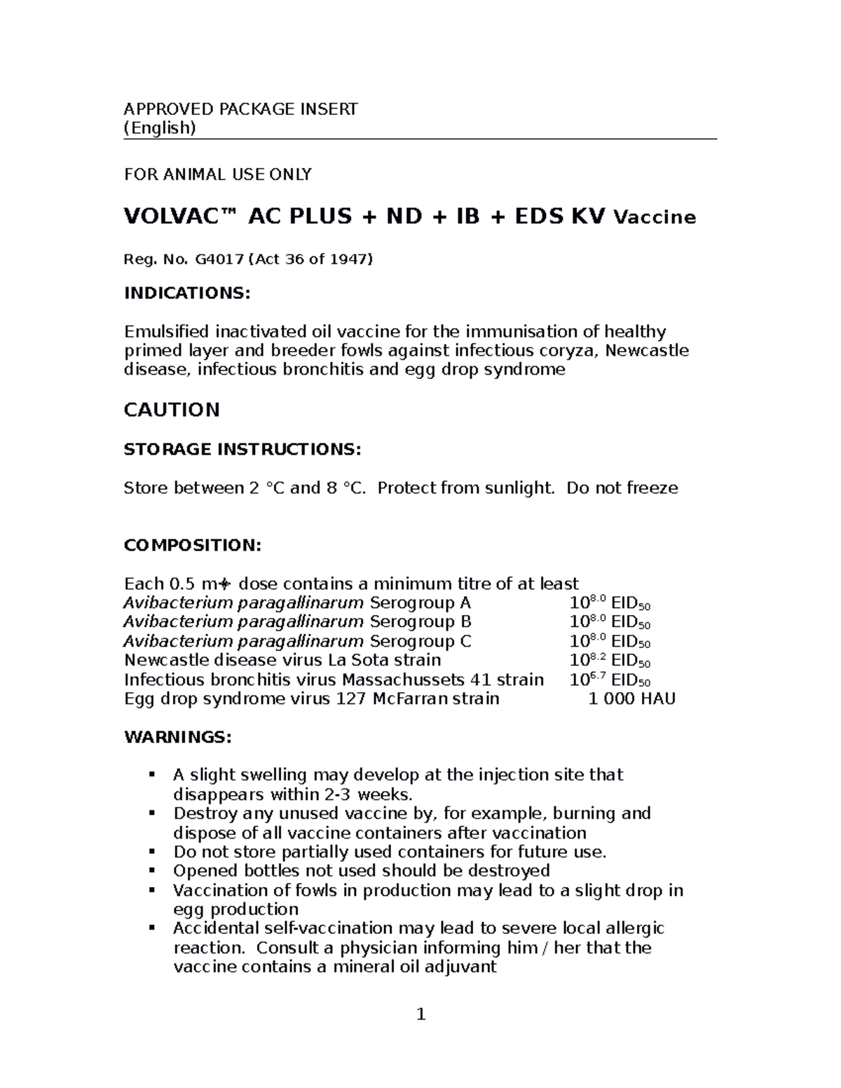 Volvac ac plus nd ib eds kv 30-01-2013 - APPROVED PACKAGE INSERT ...