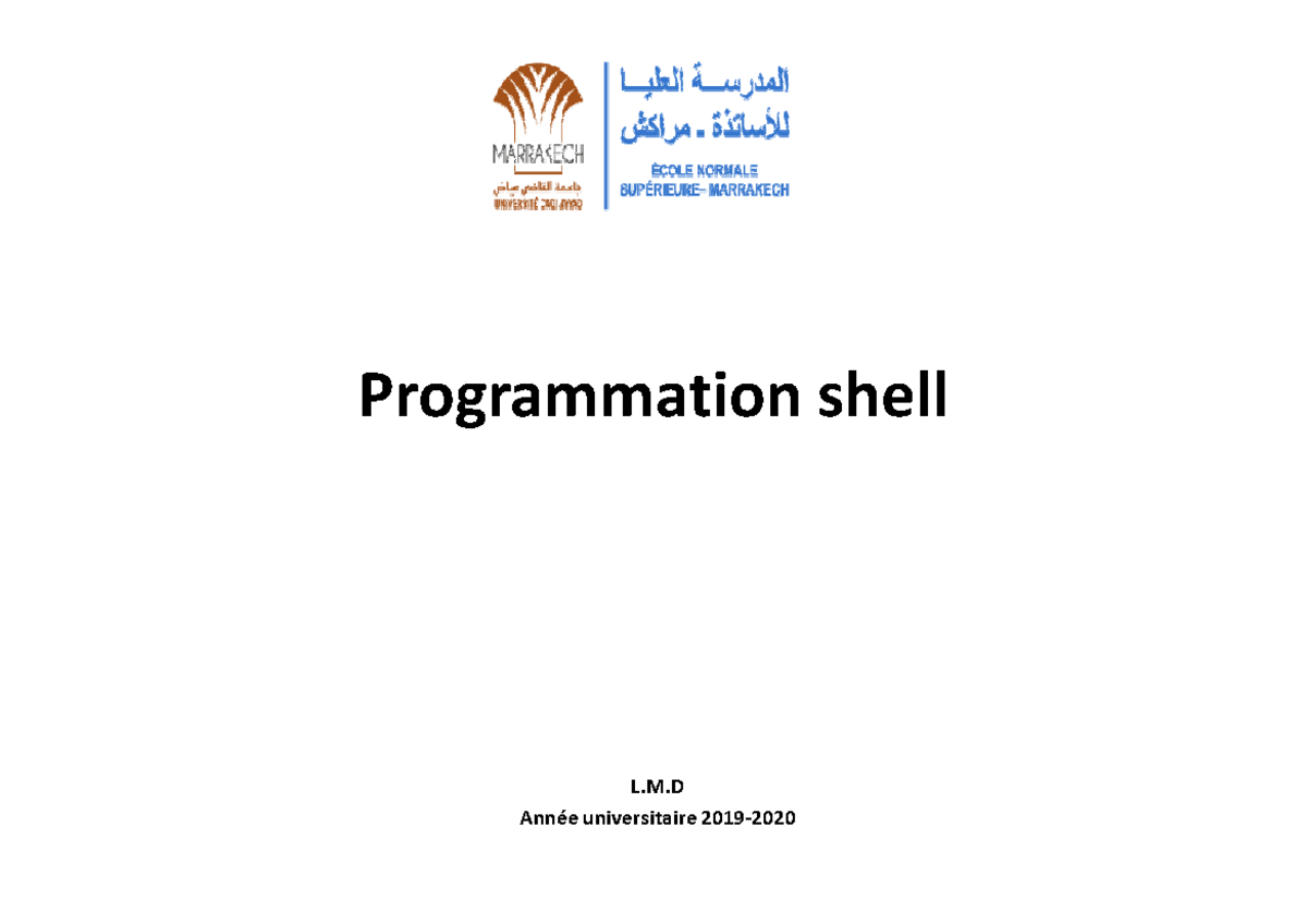 Introduction au shell - maths info - Programmation shell L.M Année universitaire 2019 ...