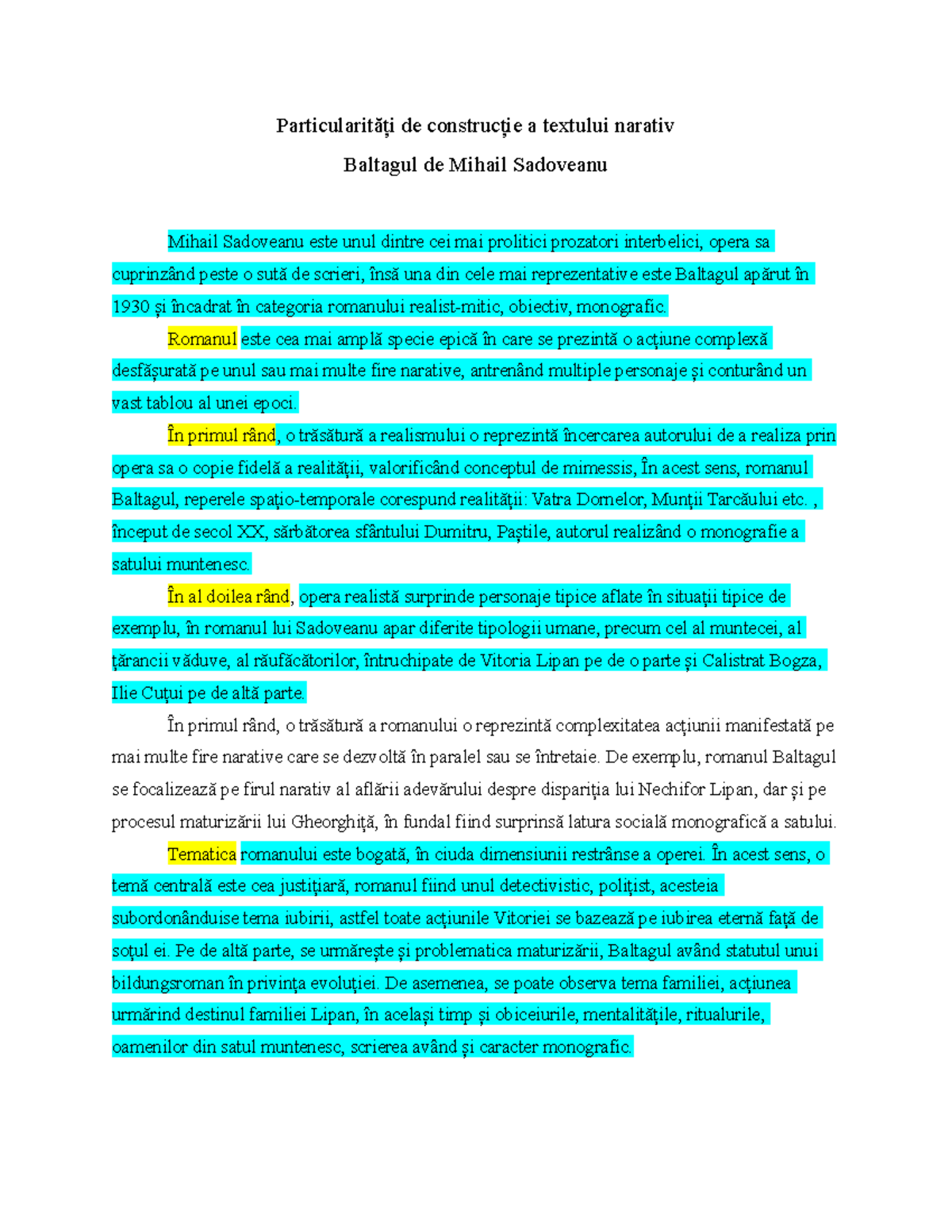 Baltagul - Romanul este cea mai amplă specie epică în care se prezintă ...