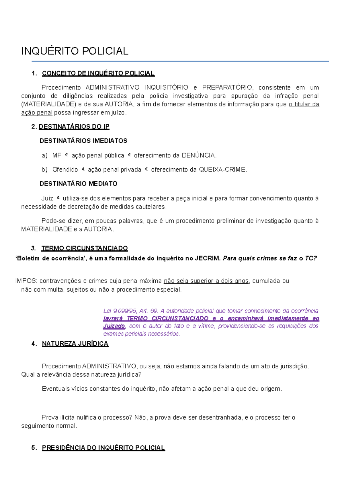 Conceito De Inquerito Policial - RETOEDU