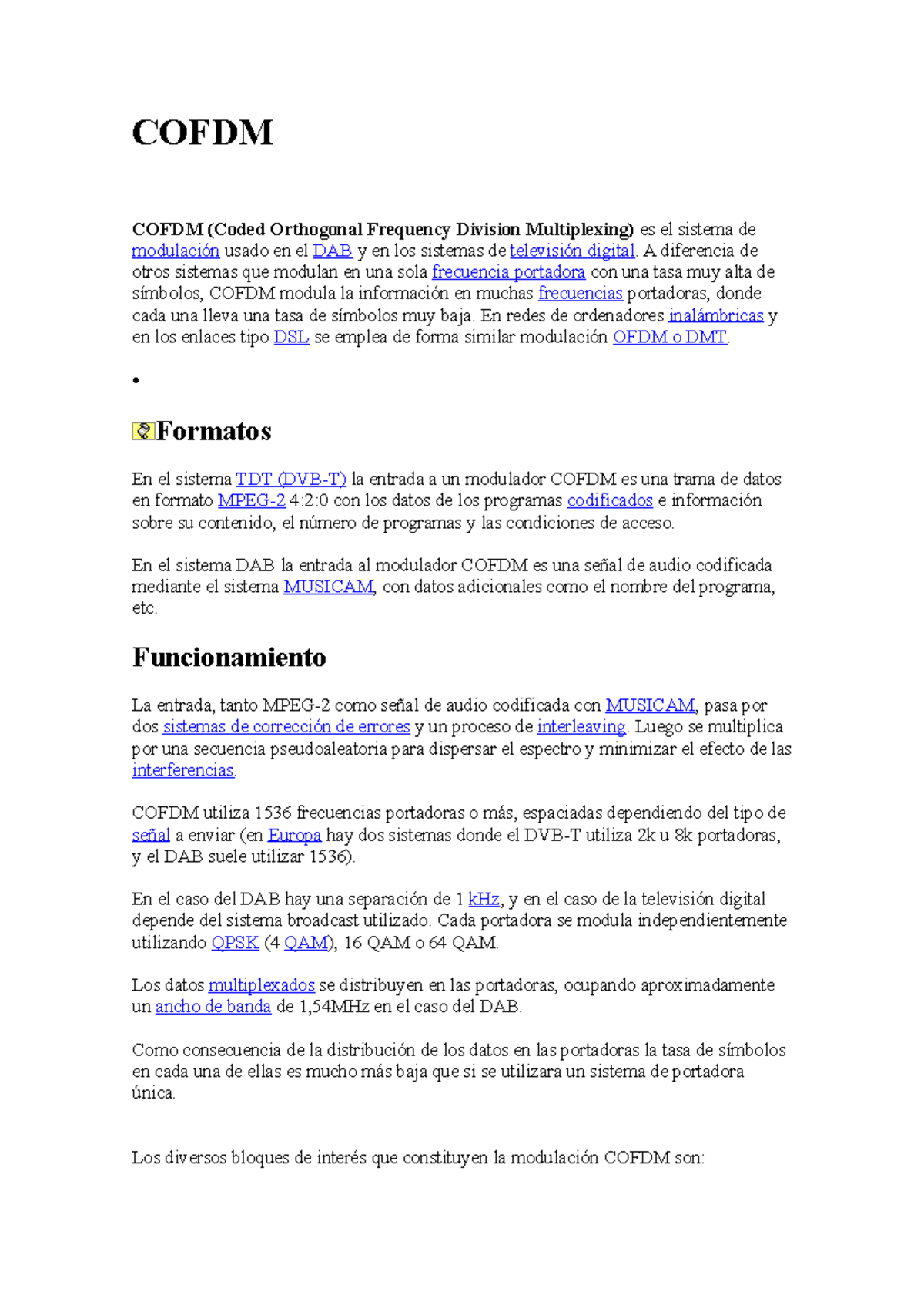 R87908 - modulacion digital - COFDM COFDM (Coded Orthogonal Frequency ...