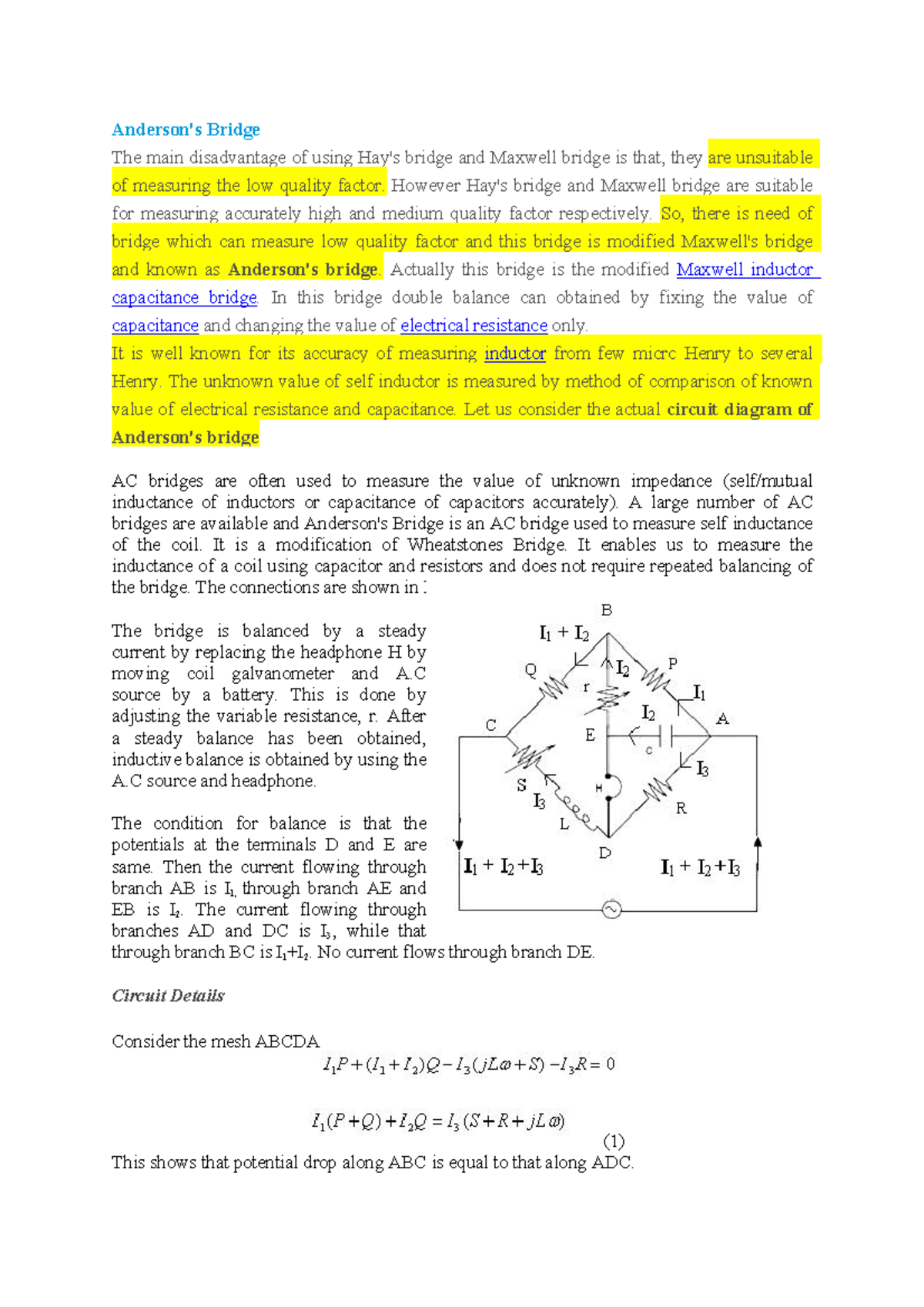 Andersons Bridge - Anderson's Bridge The main disadvantage of using Hay ...