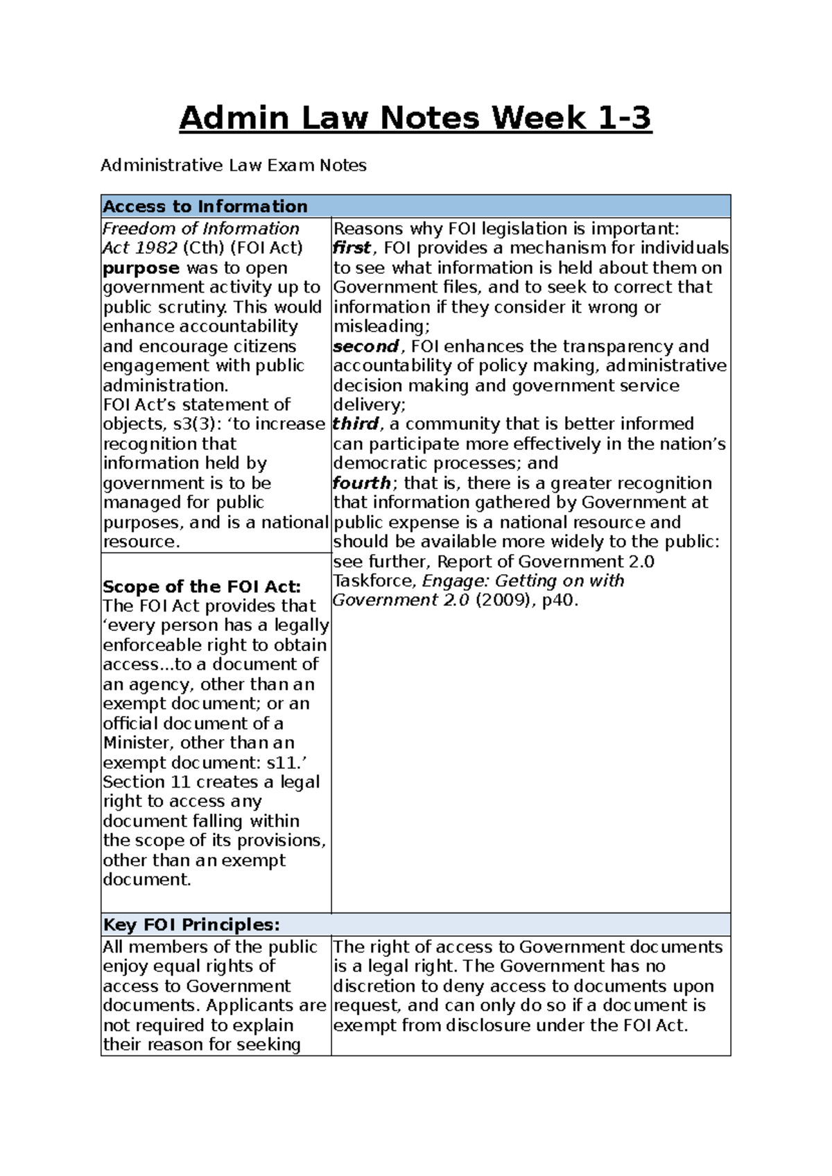 Admin Law Notes Week 1 - This would enhance accountability and ...