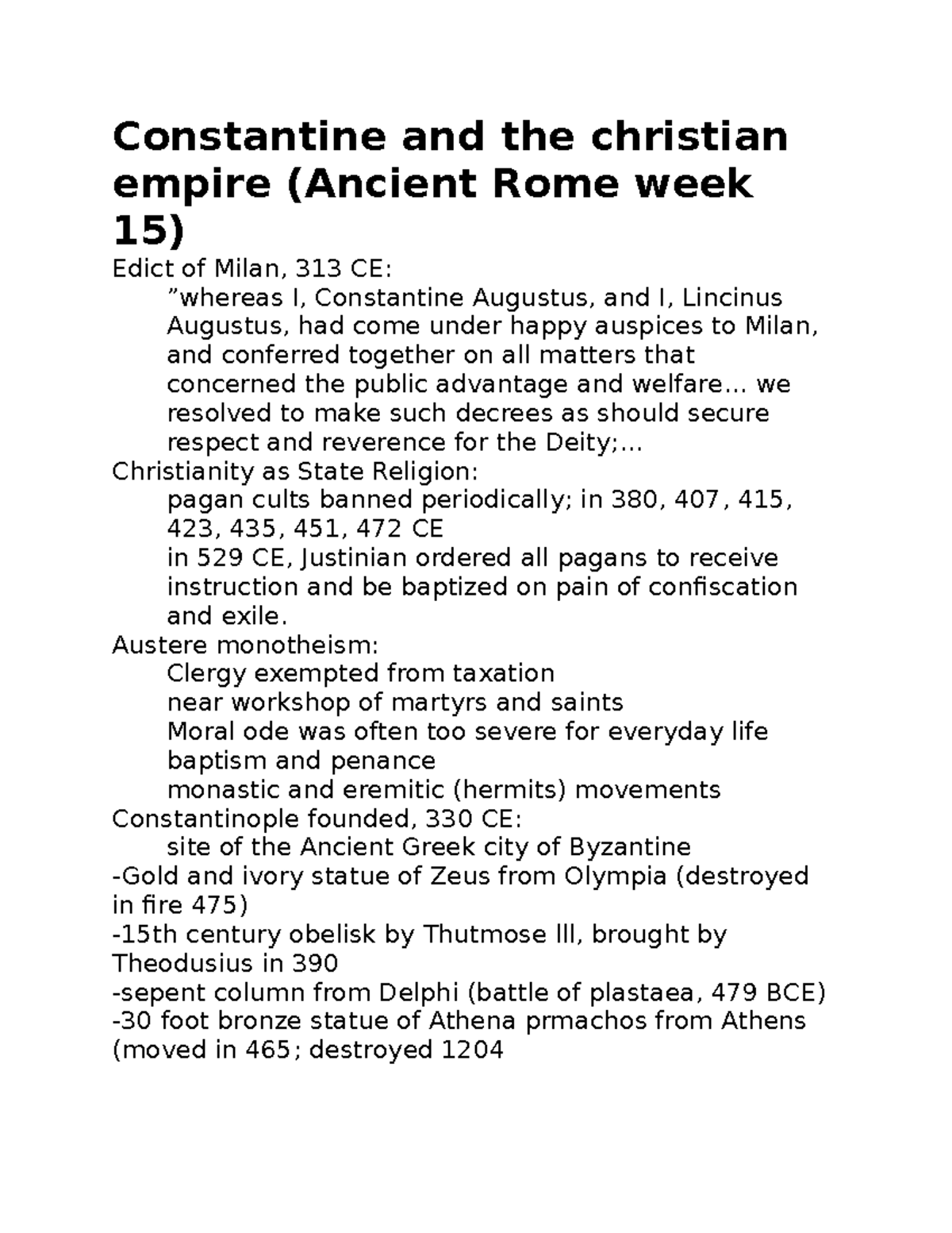 Constantine and the christian empire - Constantine and the christian ...