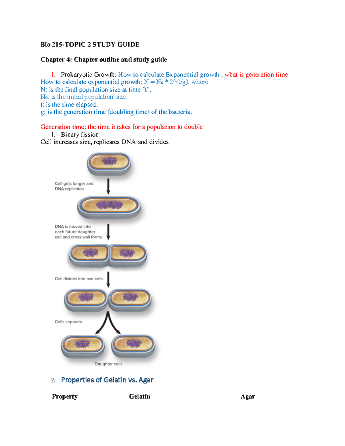 Bio 215- Topic 2 Study Guide-22 - Bio 215-TOPIC 2 STUDY GUIDE Chapter 4 ...