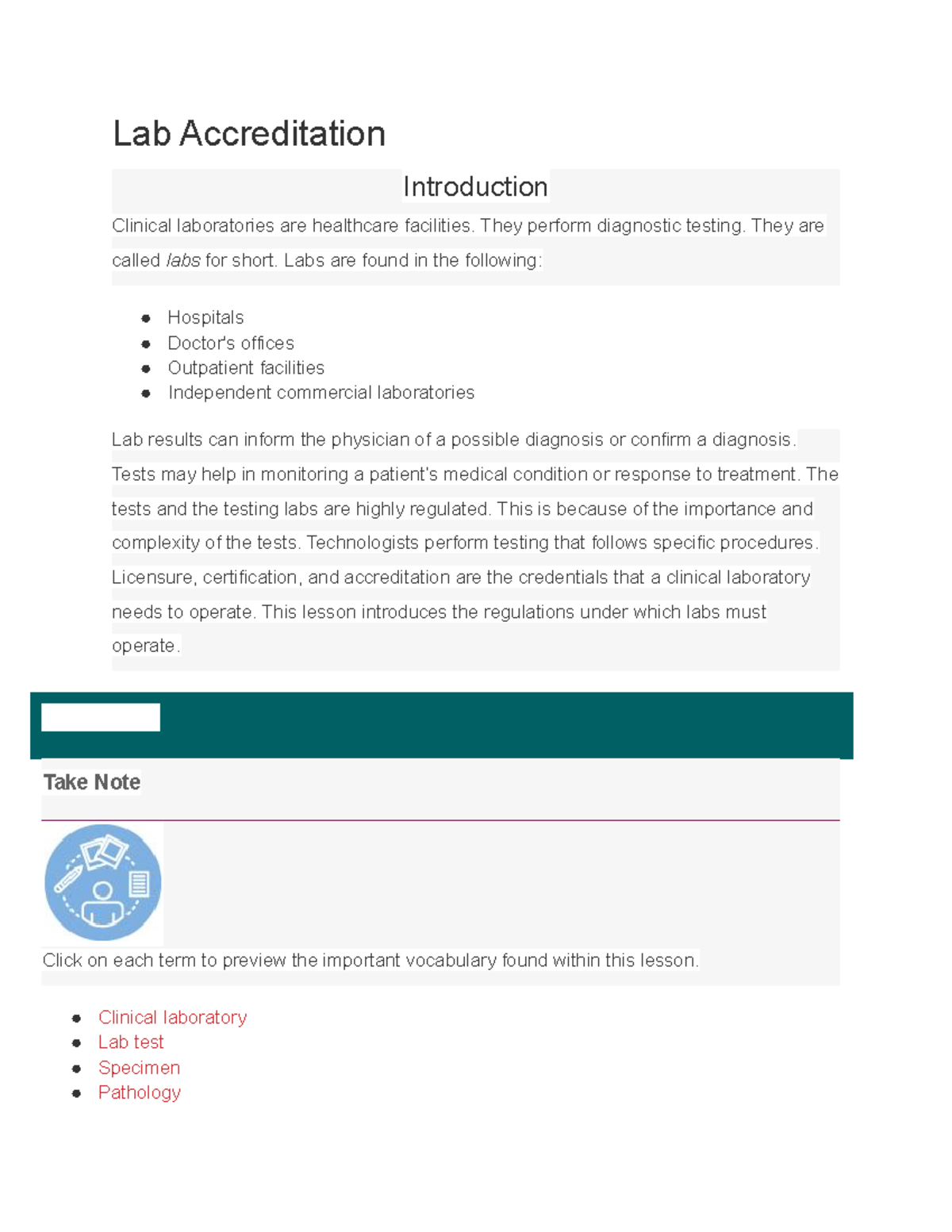 Lab Accreditation - ab results can inform the physician of a possible ...