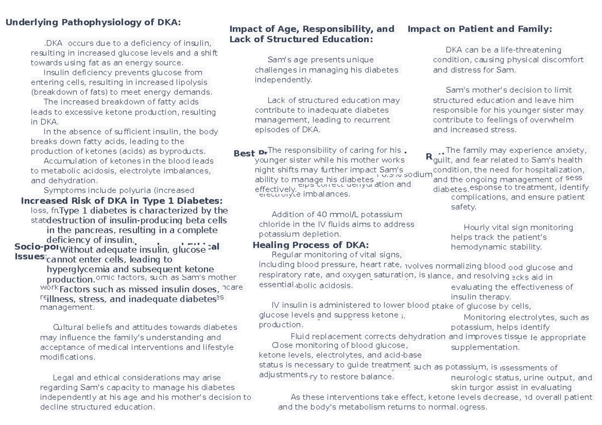 DKA - Practise Pathophysiology material from a previous assessment ...