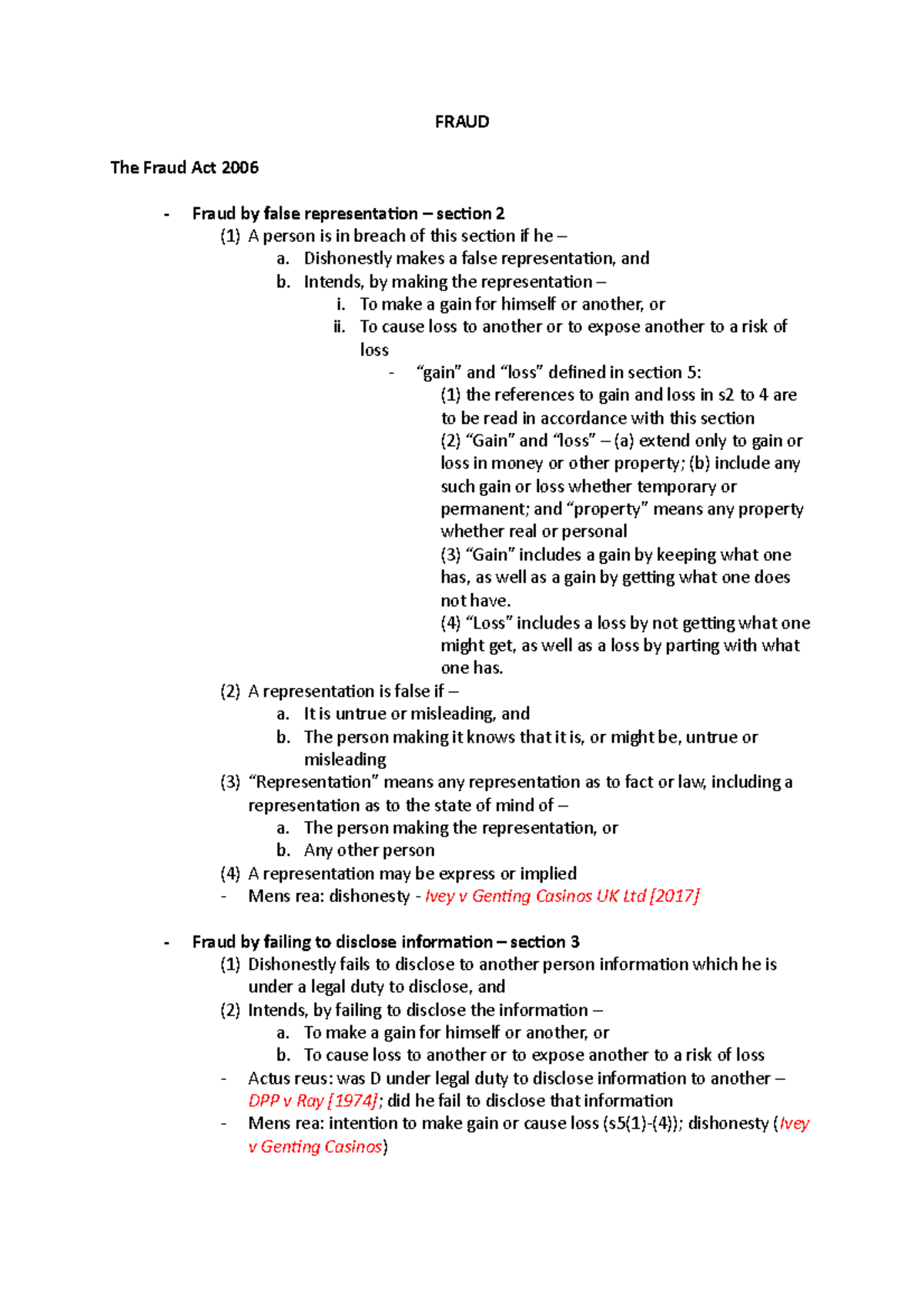 Fraud - Paul Wynell-Sutherland - FRAUD The Fraud Act 2006 - Fraud by false representation ...