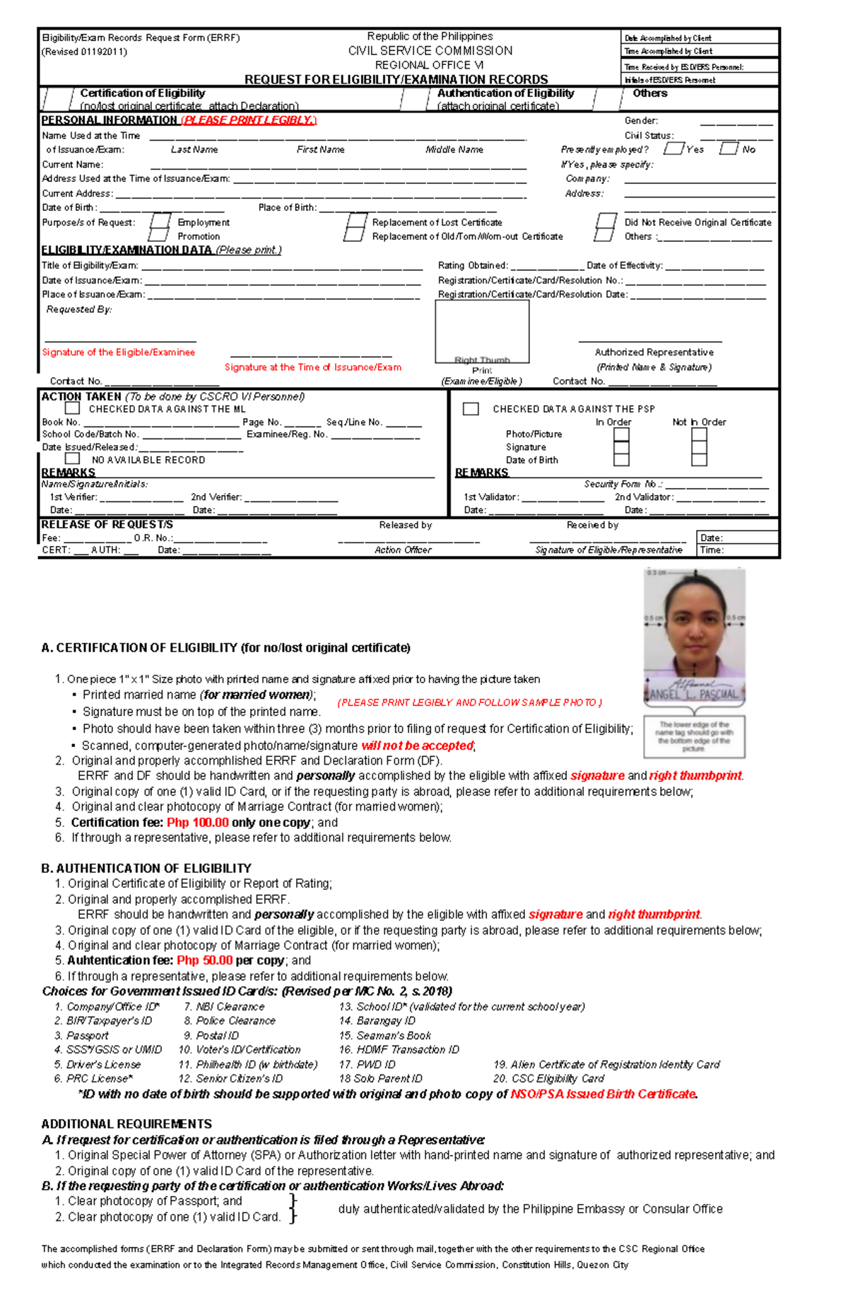 Civil Service Exam - what - Eligibility/Exam Records Request Form (ERRF ...