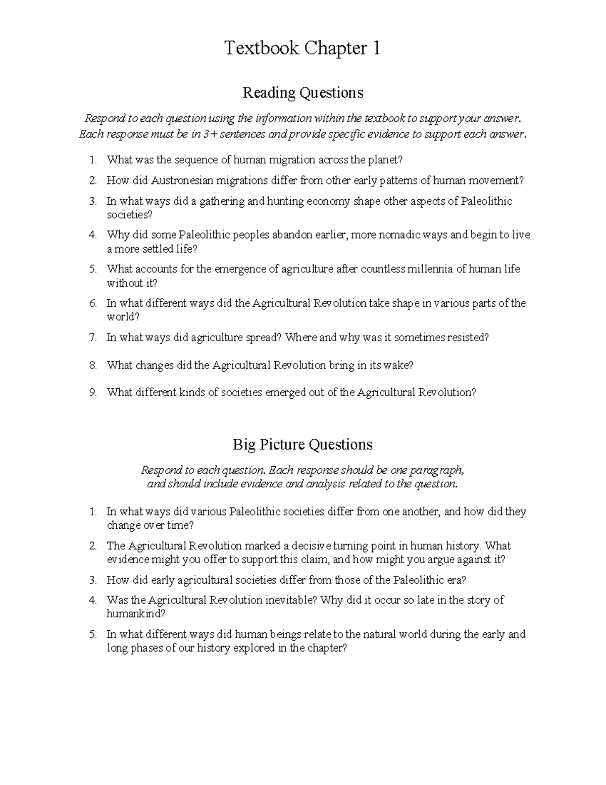 3.1 Chapter 1 Reading Questions - Textbook Chapter 1 Reading Questions ...