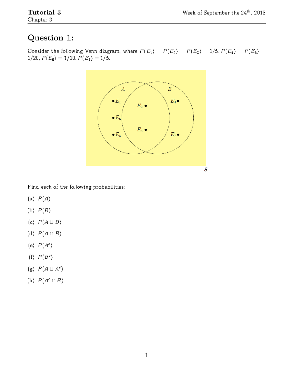 Tutorial 3 24Sep2018 sa - Tutorial 3 Week of September the 24th , 2018 ...