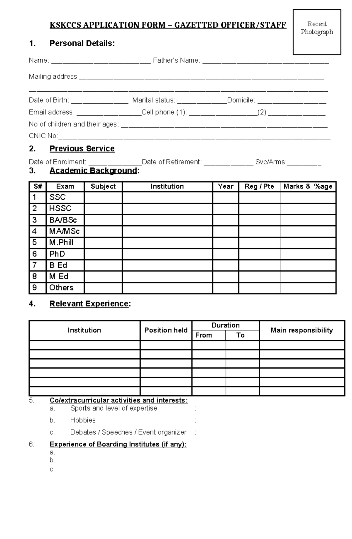 Kskccs Faculty Application Form 2024 - KSKCCS APPLICATION FORM ...