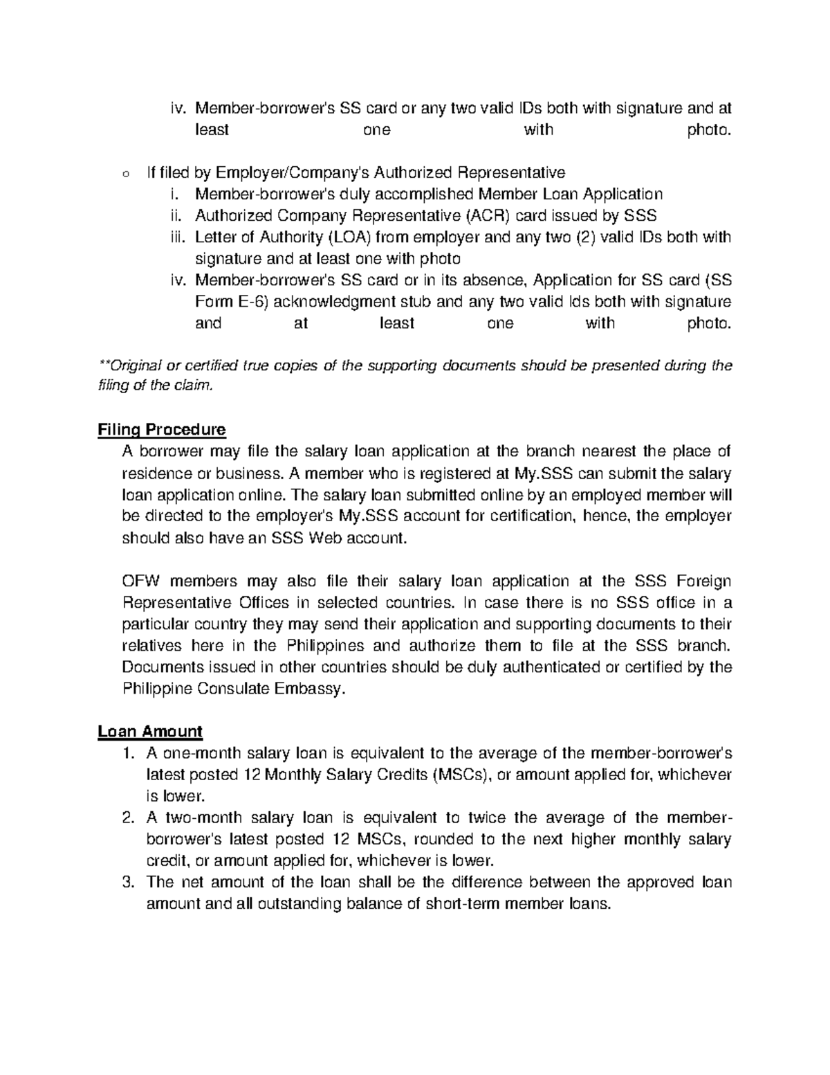 Cluster 4 SSS Reporting-41-50 - iv. Member-borrower's SS card or any ...