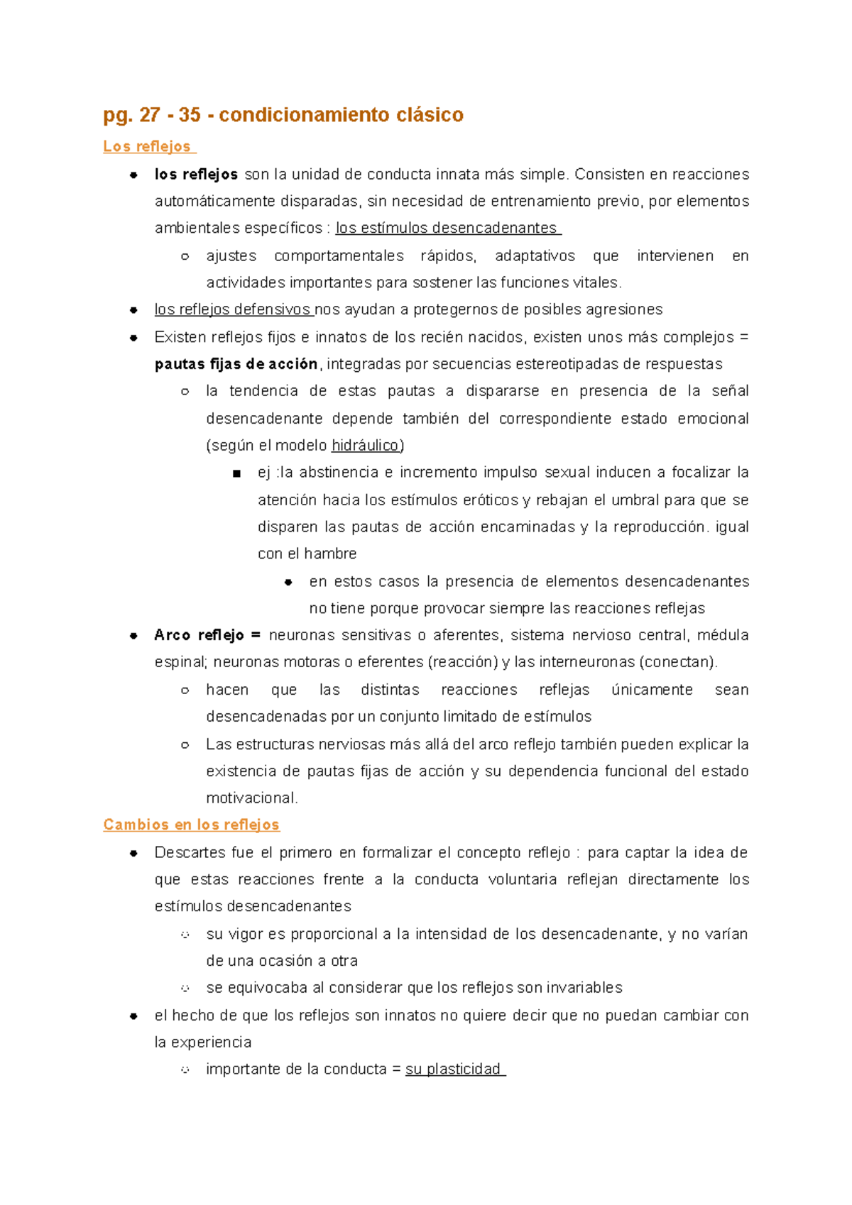 Aprendizaje apuntes Libro - pg. 27 - 35 - condicionamiento clásico Los ...
