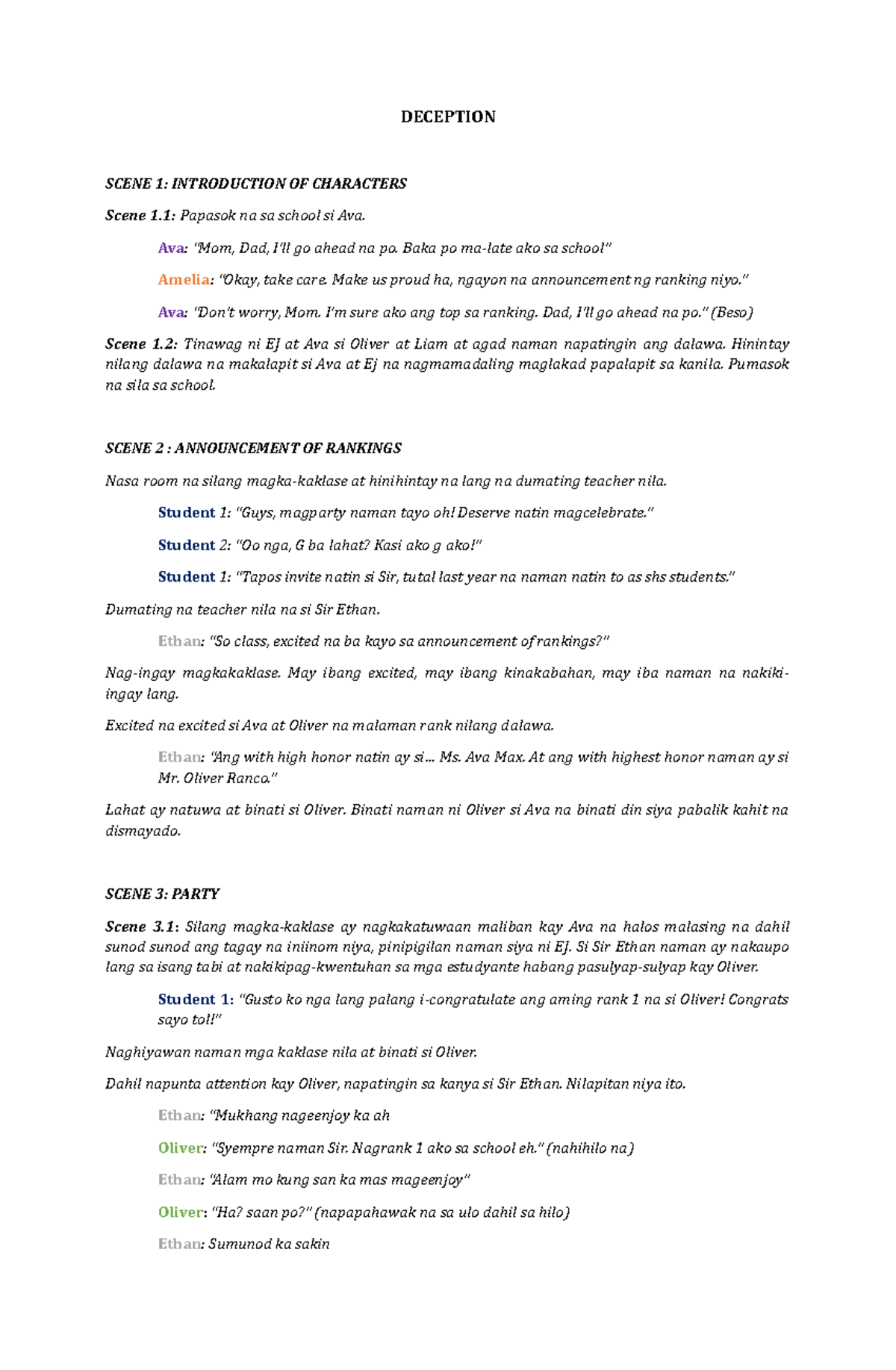 Deception - Script - agegdvrgsgetdafeqsf - DECEPTION SCENE 1 ...