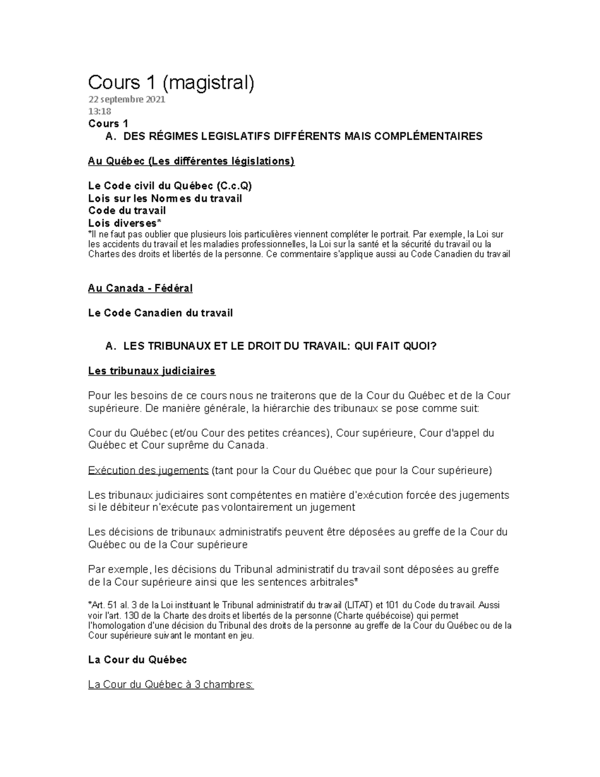 Cours 1 notes - REI 1140G - UdeM - Studocu