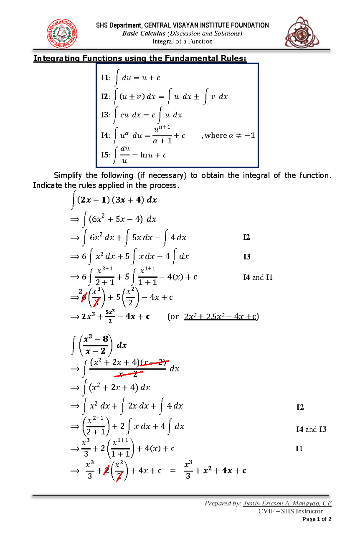 Basic Calculus Intervention LAS3 - SHS Department, CENTRAL VISAYAN ...